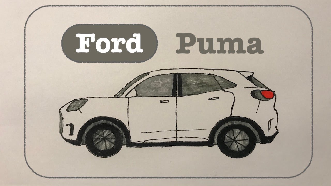 How to draw a Ford Puma 2020 - YouTube
