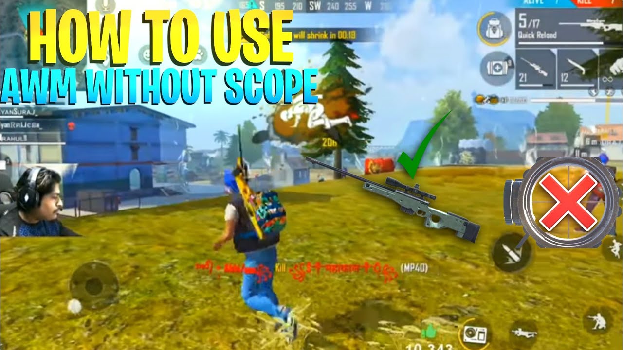 HOW TO USE AWM WITH OUT SCOPE || HOW TO USE AWM LIKE GYAN GAMING ...