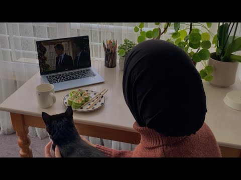 Evde Rahat Bir Gün | Salatalık Sushi Yapımı, Kapalı Havada Kahve keyfi 🍃☕️🐈‍⬛