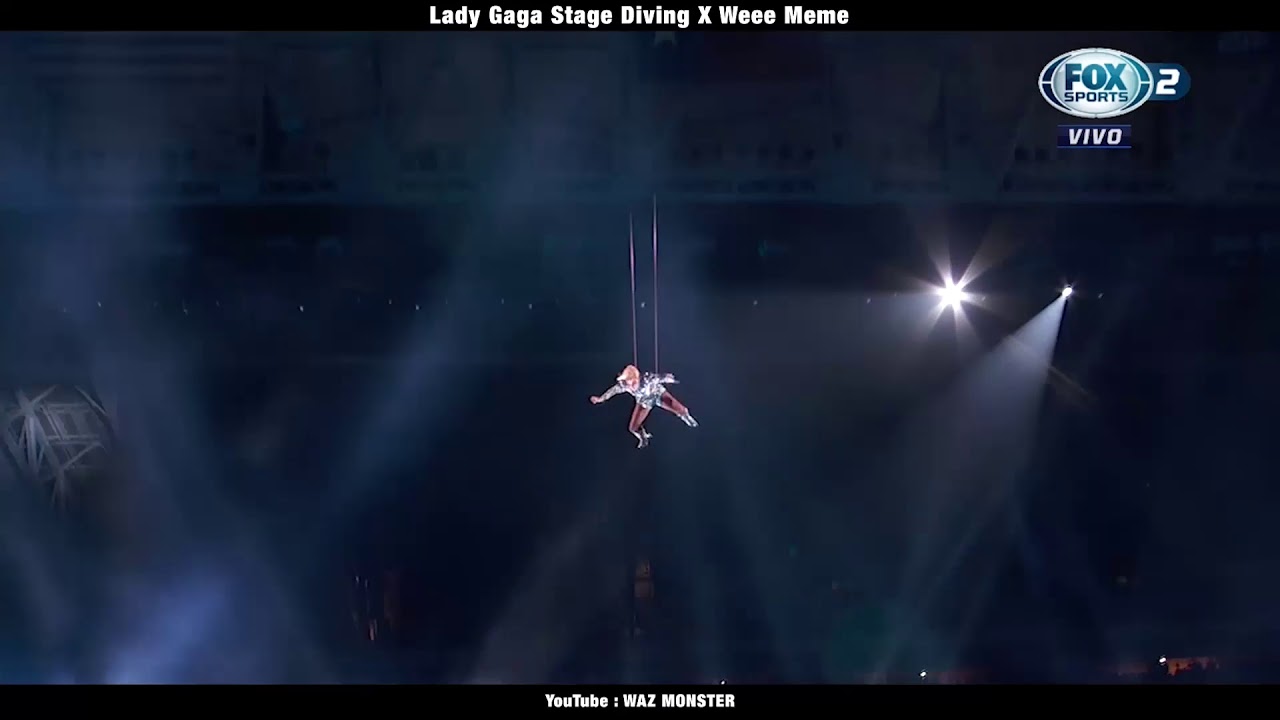 Weee Meme X Lady Gaga stage jump (super bowl jumping) - YouTube