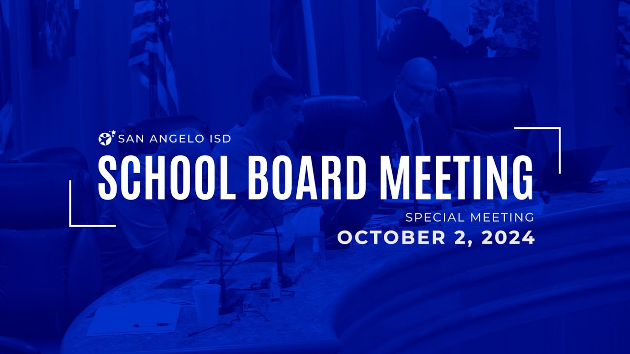 San Angelo ISD School Board Meeting - October 2, 2024 - YouTube