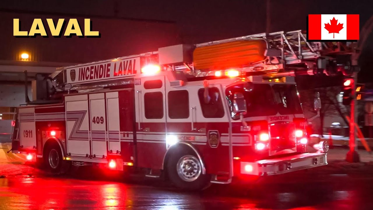 Laval | Fire Department Pumper 209 (257) & Ladder 409 Respond to ...