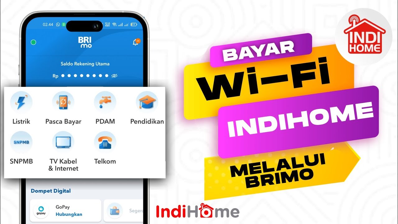 Cara membayar tagihan WiFi Indihome lewat BRI Mobile | 2024 - YouTube