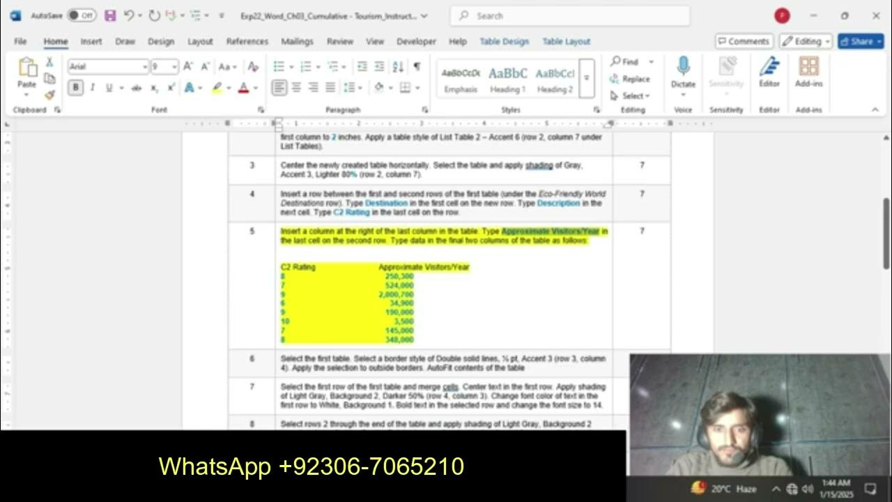 Exp22_Word_Ch03_Cumulative - Tourism | Exp22 Word Ch03 Cumulative - Tourism | Ch03Cumulative ...