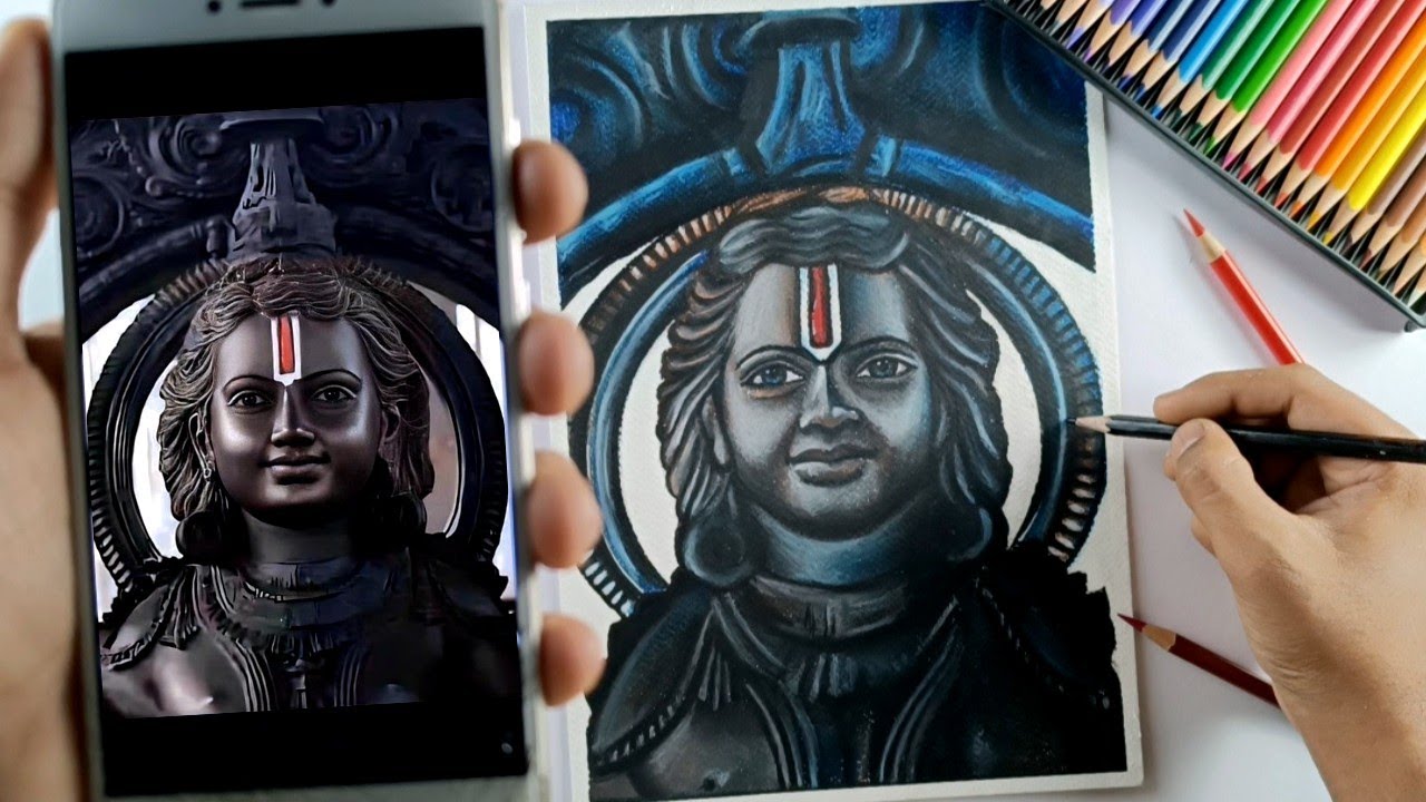 How To Drawing Shree Ram Lala Drawing ,Step By Step (Drawing Tutorial ...