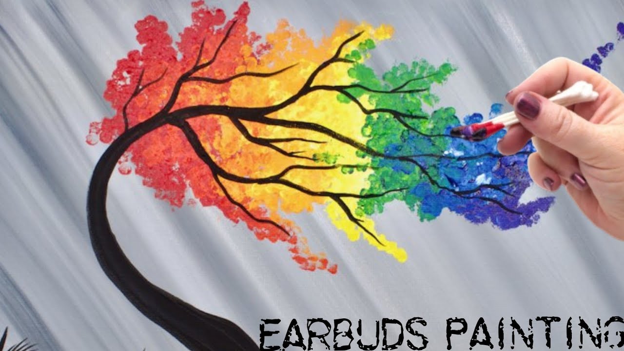 How to draw Colorfull Tree with earbuds | Sunshine Artlife - YouTube