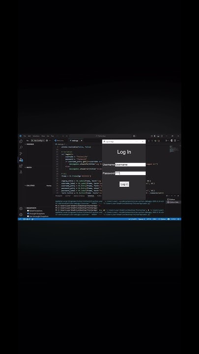Basic Login Form | Python | Tkinter | Music | Short | # ...