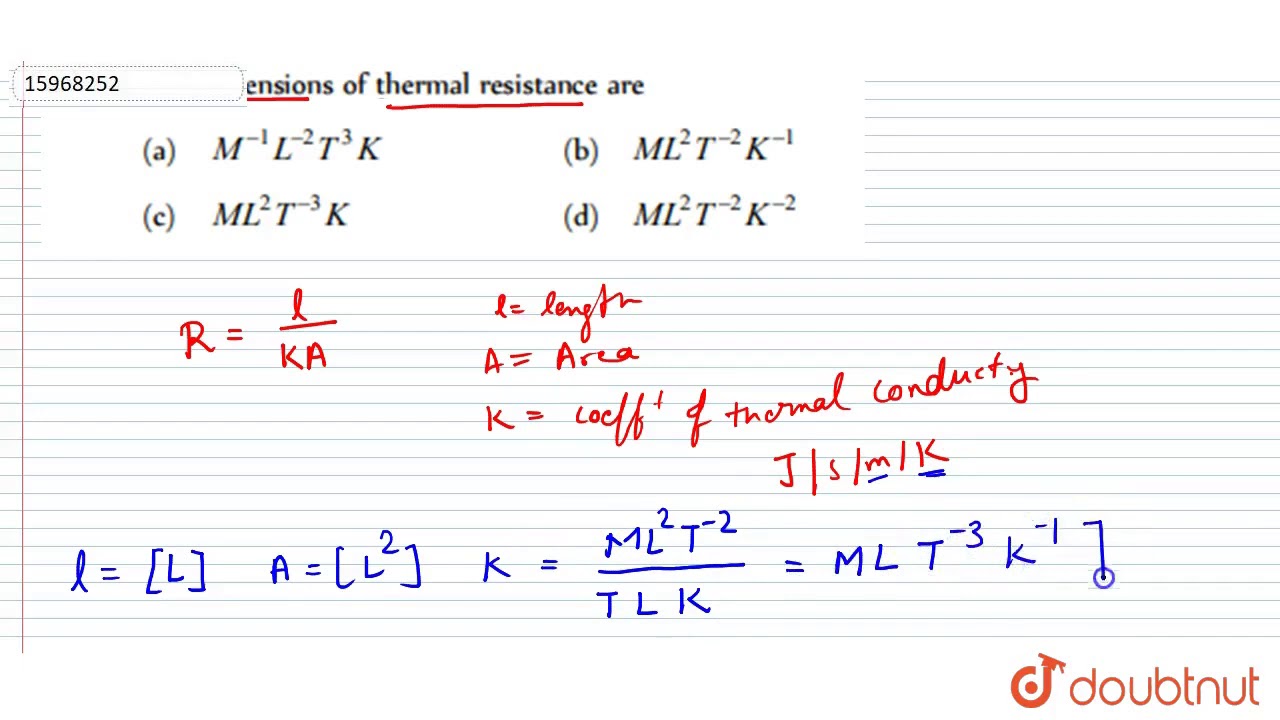 Resistance Formula Dimension