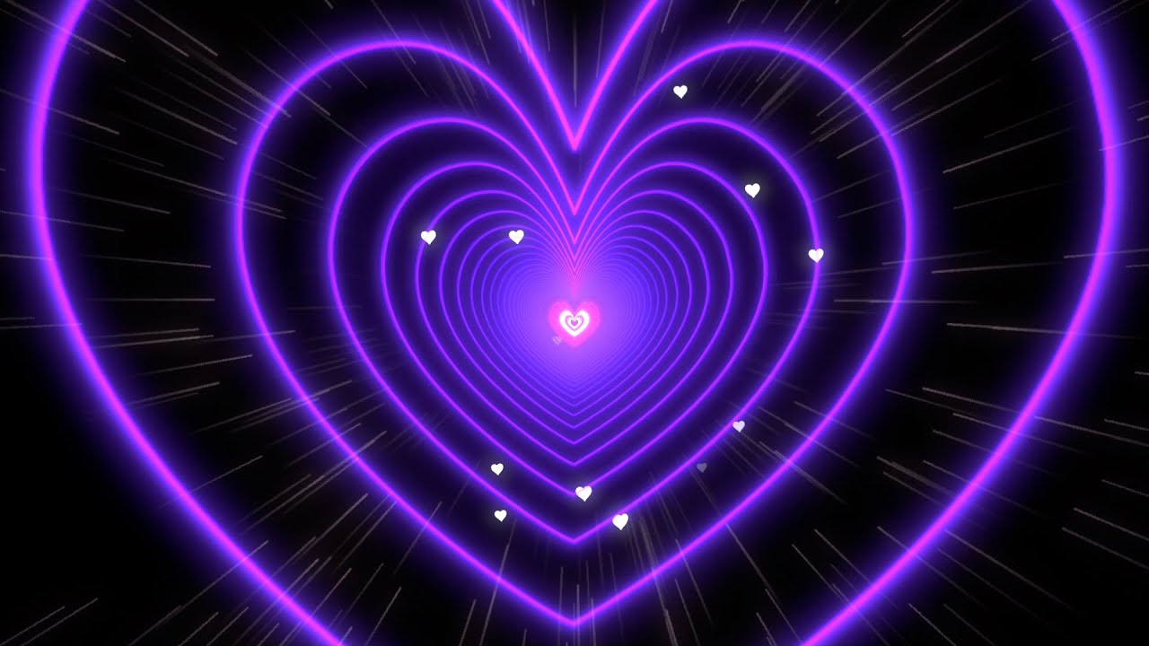 Love Animation💜Purple Heart Background💜Heart Tunnel Motion Graphics ...