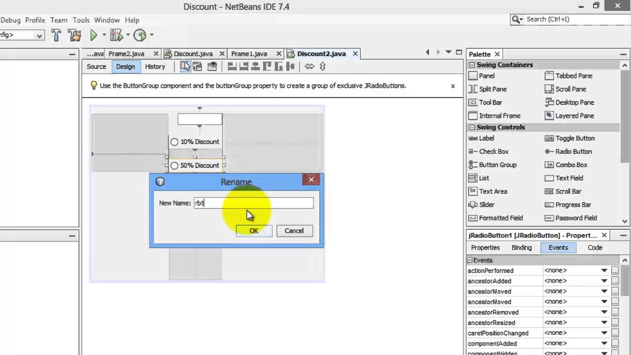 Java Tutorial 29 - JFrame Form with JCheckBox and JRadioButton - YouTube