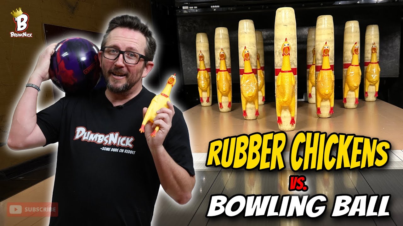 BOWLING BALL vs. RUBBER CHICKENS | CluckBait! - YouTube