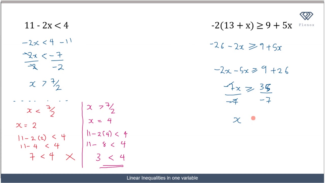 2 Linear Inequalities in one variable - YouTube