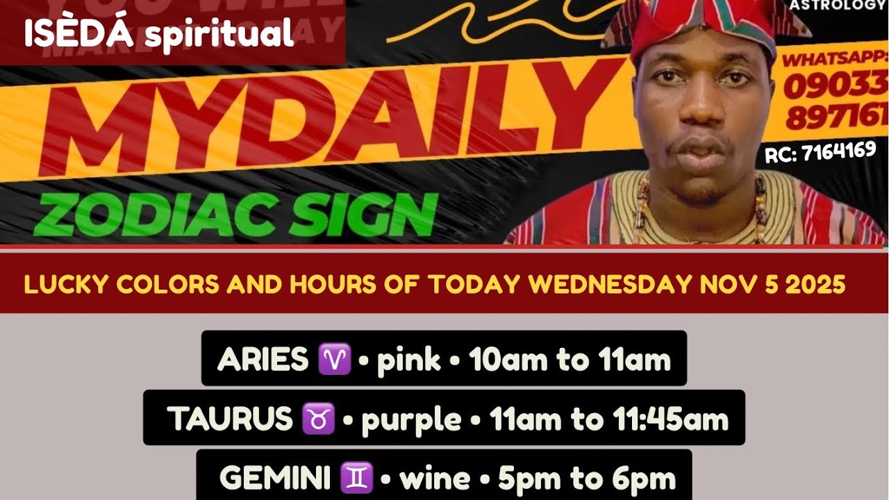 Today’s lucky color and hour. Tuesday november 4 2025. - YouTube