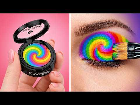 Rengarenk Makyaj Hileleri Ve Test Ettik! 🌈💄 Gerçek Mi Fake Mi? Şaşırtıcı Güzellik Tüyoları 123 GO!