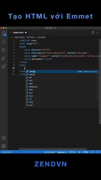 Mẹo Visual Studio Code - Extension Emmet Soạn thảo nhanh HTML - YouTube