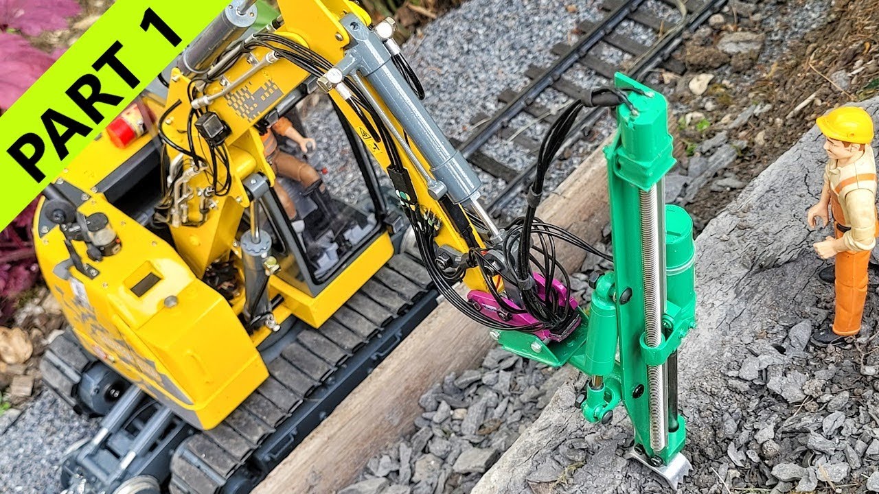 Cliff blasting and securing, RC rail excavator Case CX85 AMT group ...