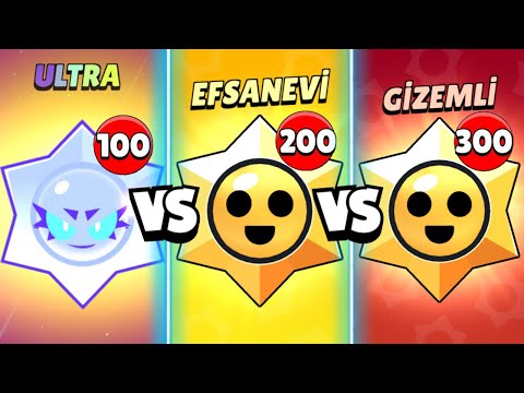 100 ULTRA KAOS HEDİYESİ 200 EFSANEVİ STARR HEDİYESİ VE 300 GİZEMLİ STARR HEDİYESİ AÇTIM BRAWL STARS