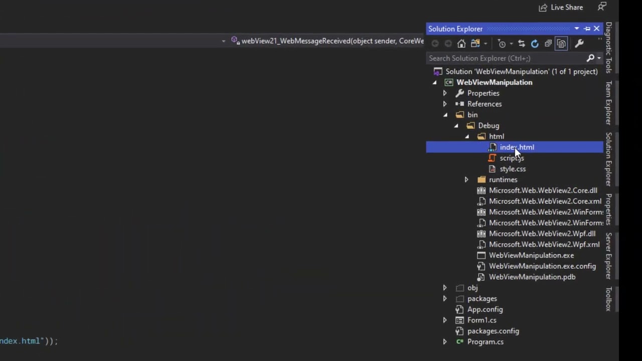 WebView2 C# - Transfer data from WebView to Winform - YouTube