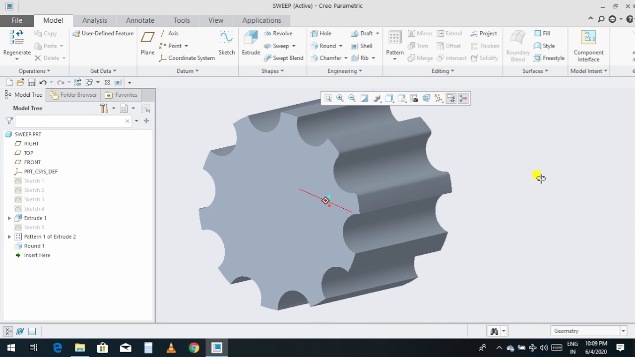 # ROUND FILLET CHAMFER | CREO PARAMETRIC 5.0 | TUTORIAL - 9 | BY ...