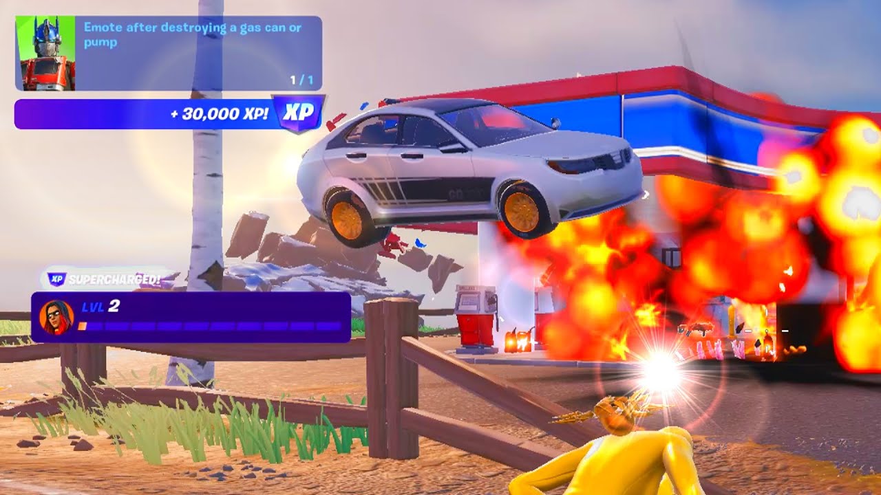 Emote after destroying a gas can or pump - Transformers Challenges ...