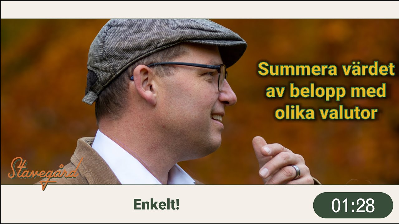 Värdet i SEK från belopp i olika valutor - YouTube