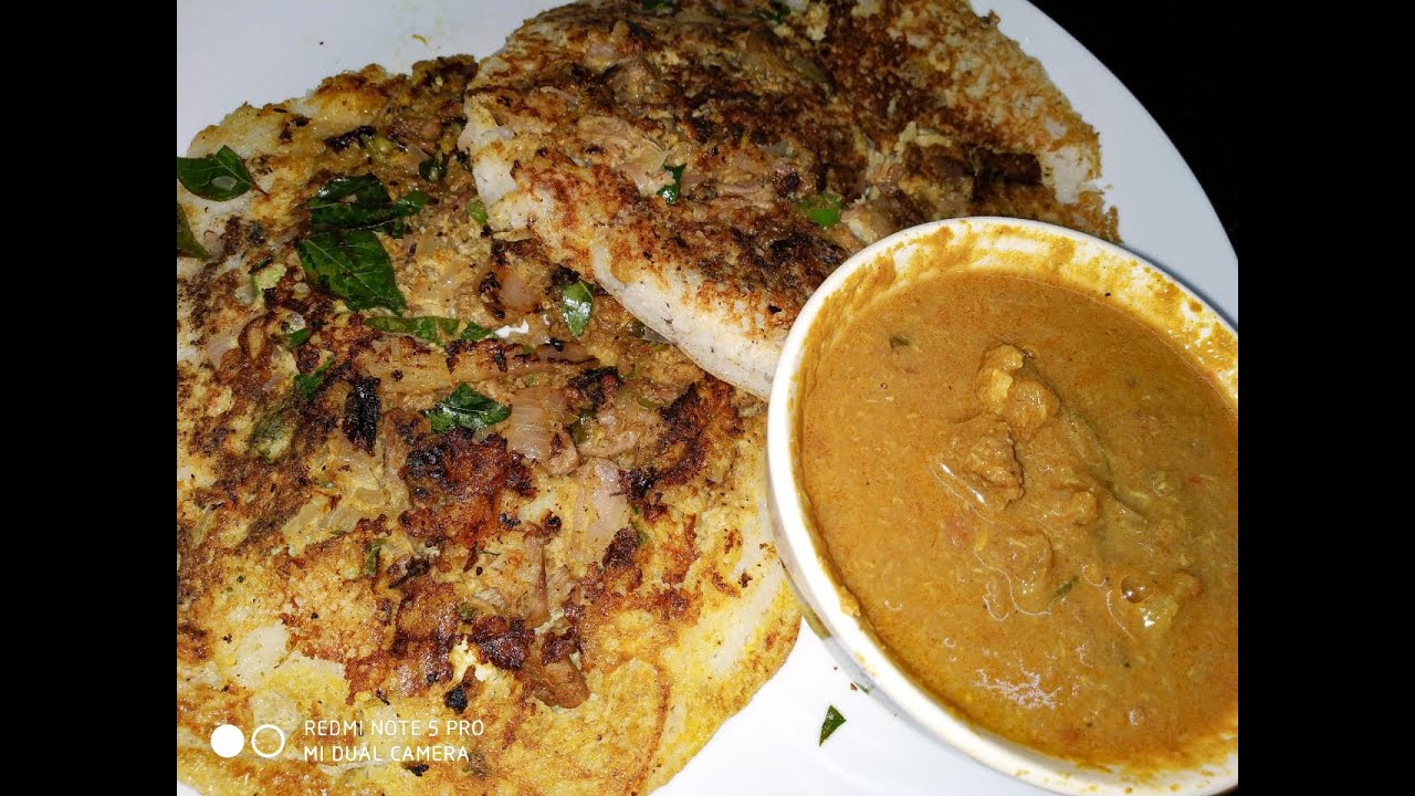 மதுரை கறி தோசை | Mutton kari dosai | Dosai recipes in Tamil | easy and ...