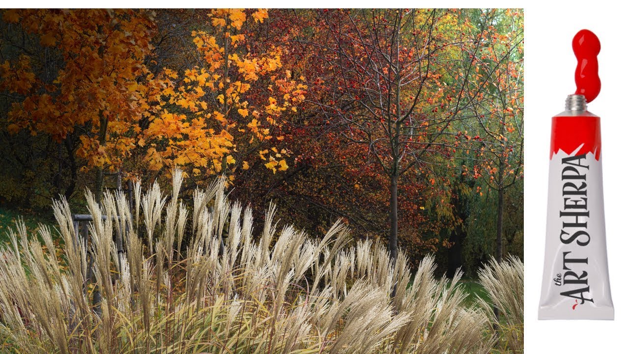 How to paint with Acrylic on Canvas Fantasy Fall grasses abstract ...