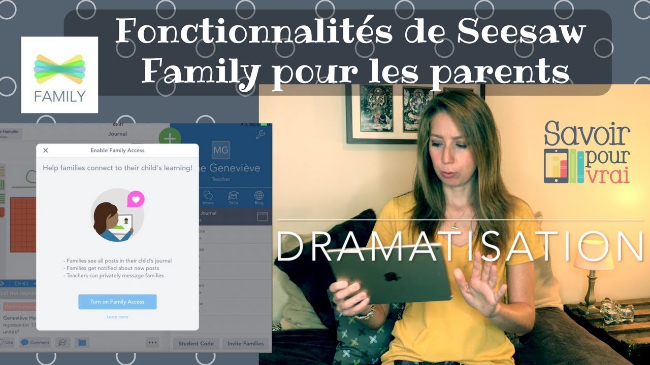 Fonctionnalités de l'application Seesaw Family pour les parents - YouTube