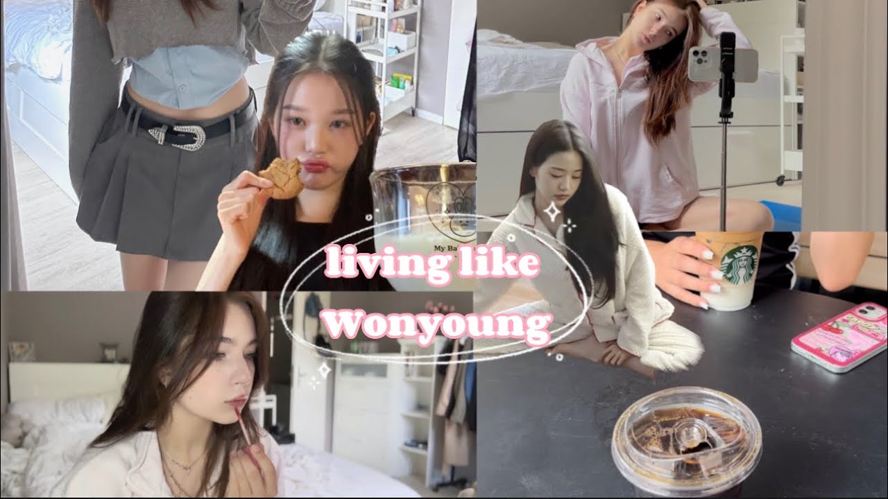 🎀living like Wonyoung for a day || morning routine, skincare, ootd ...