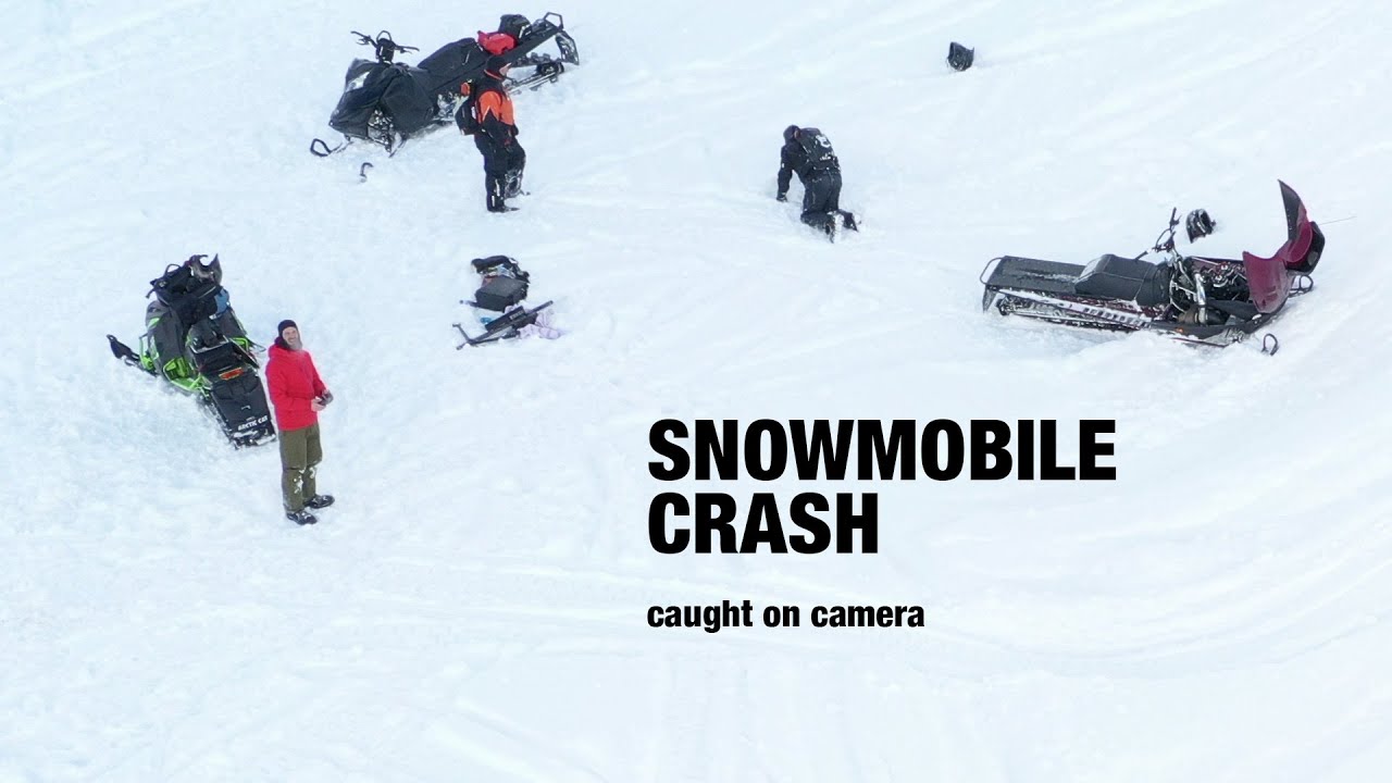 Snowmobile crash caught on camera. Epic snowmobile fail. - YouTube