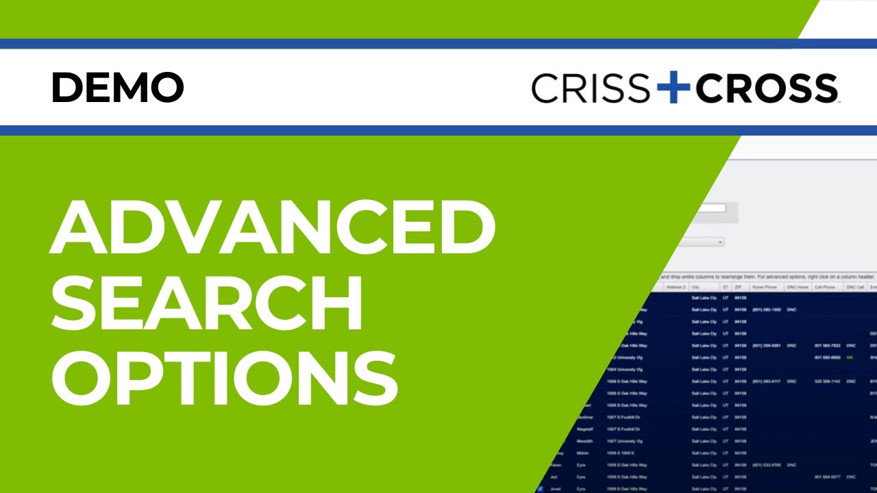 Advanced Search Options | Criss + Cross by Haines - YouTube