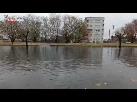 Heavy rainfall floods streets in Iran's Urmia