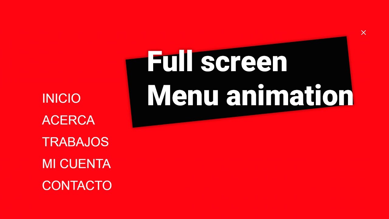 Full screen Menu animation html - css (scss) :D - YouTube