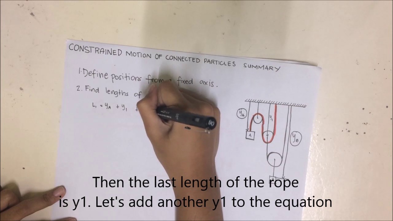 Constrained motion of connected particles Tutorial - YouTube