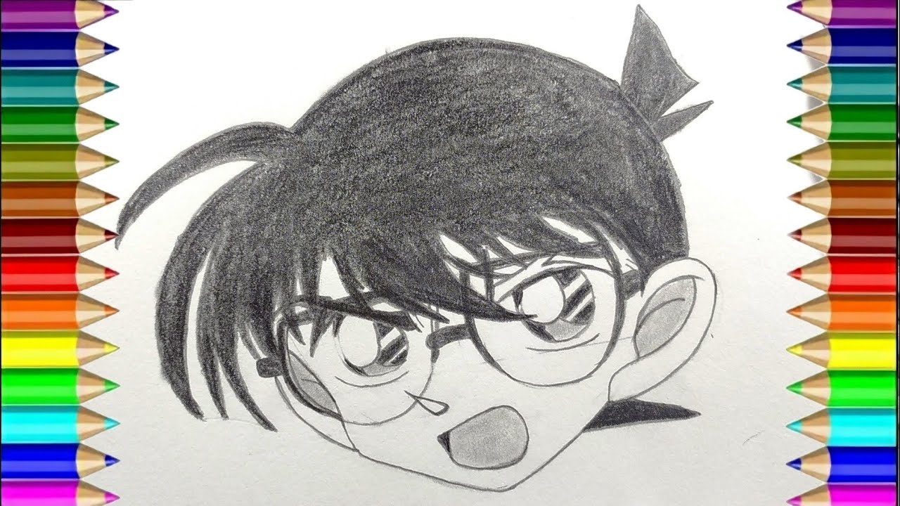 How To Draw detective Conan Face Step By Step | Timelapse - YouTube