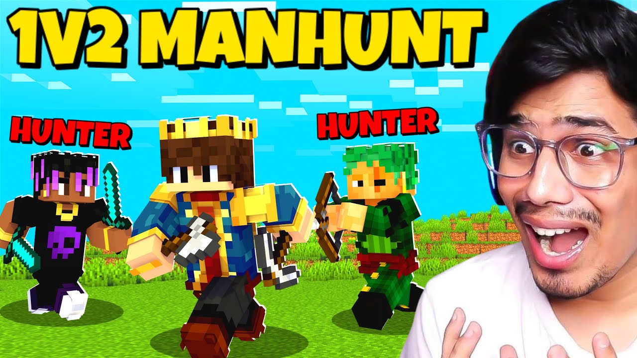 MINECRAFT SPEEDRUNNER VS 2 HUNTER 😱(Manhunt) - YouTube
