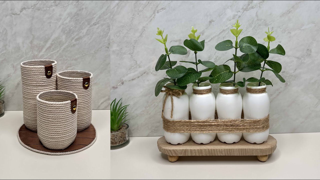Vas bunga botol plastik || diy || bottlecraft || bestouwaste ...