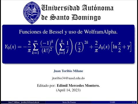 14-FUNCIONES DE BESSEL Y USO DE WOLFRAMALPHA | Método Matemático. - YouTube