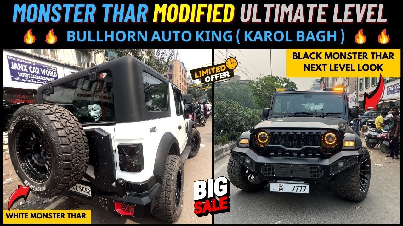 Black Monster Thar Modified Thar Modification 2024 bullhorn auto king 💥 ...