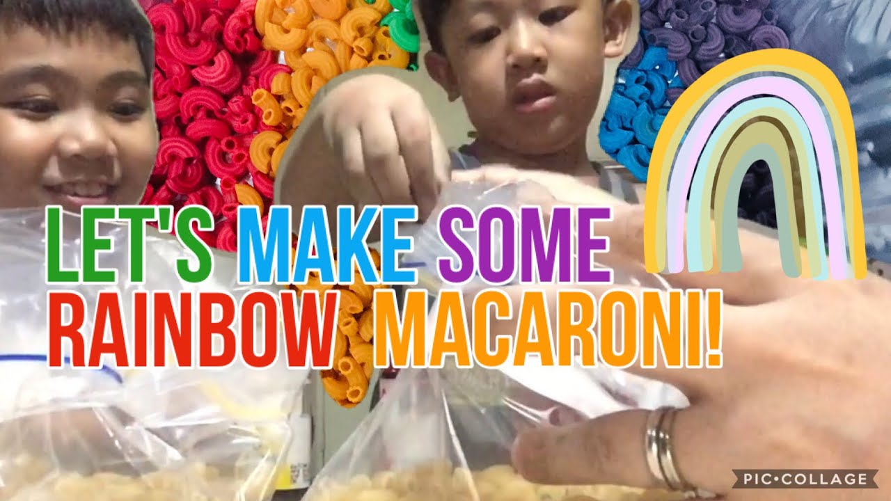 Rainbow Macaroni Activity - YouTube