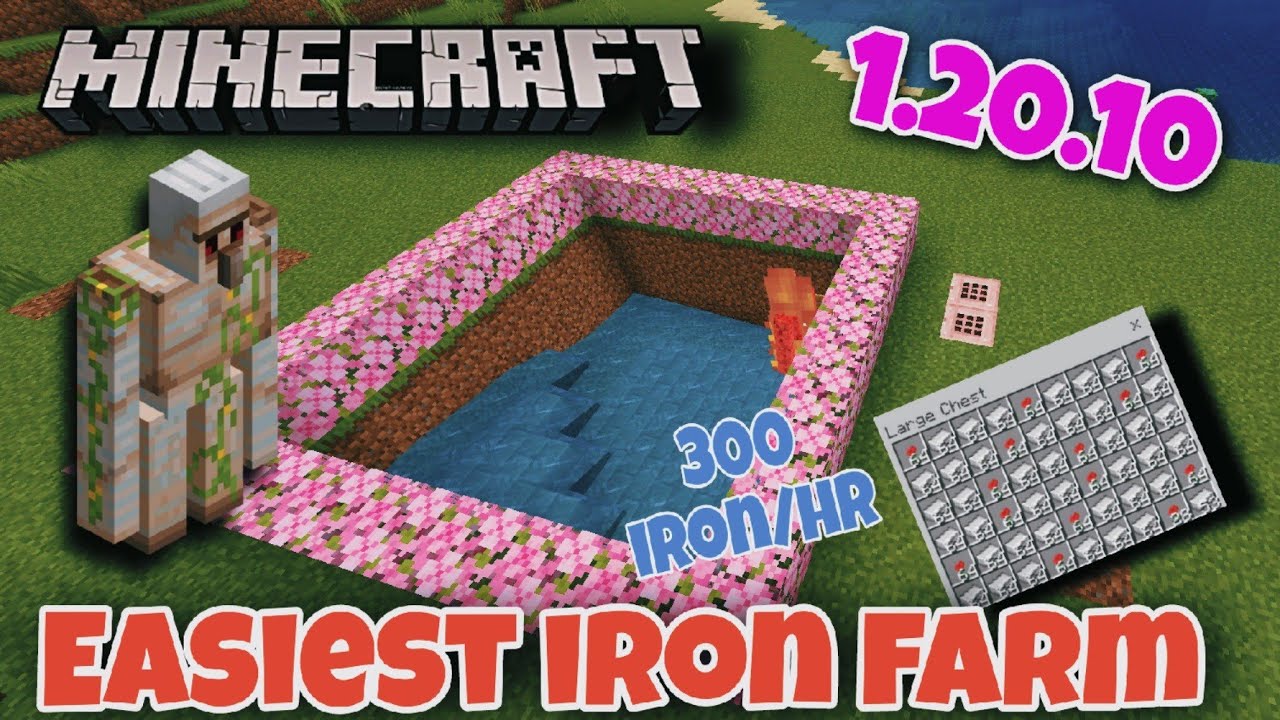 Minecraft 1.20 easy iron farm tutorial - 350 iron per hour🔥 - YouTube