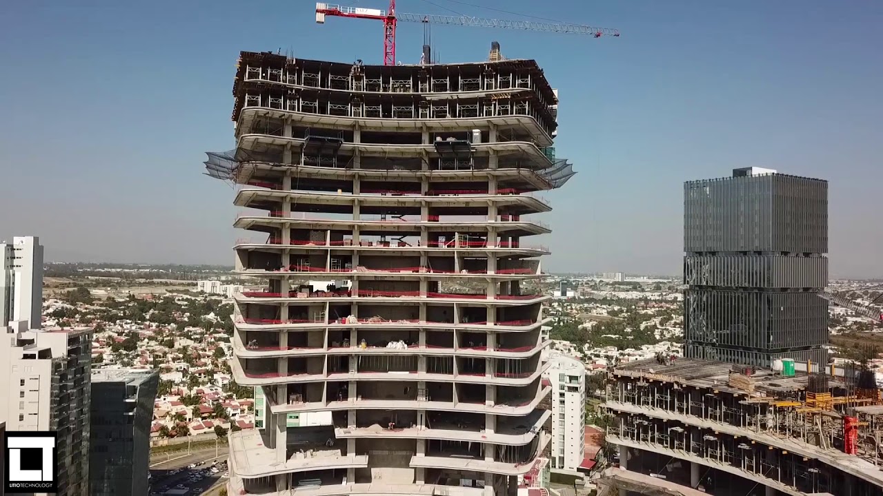 Avance de la obra Landmark Guadalajara con SI-Drones - YouTube
