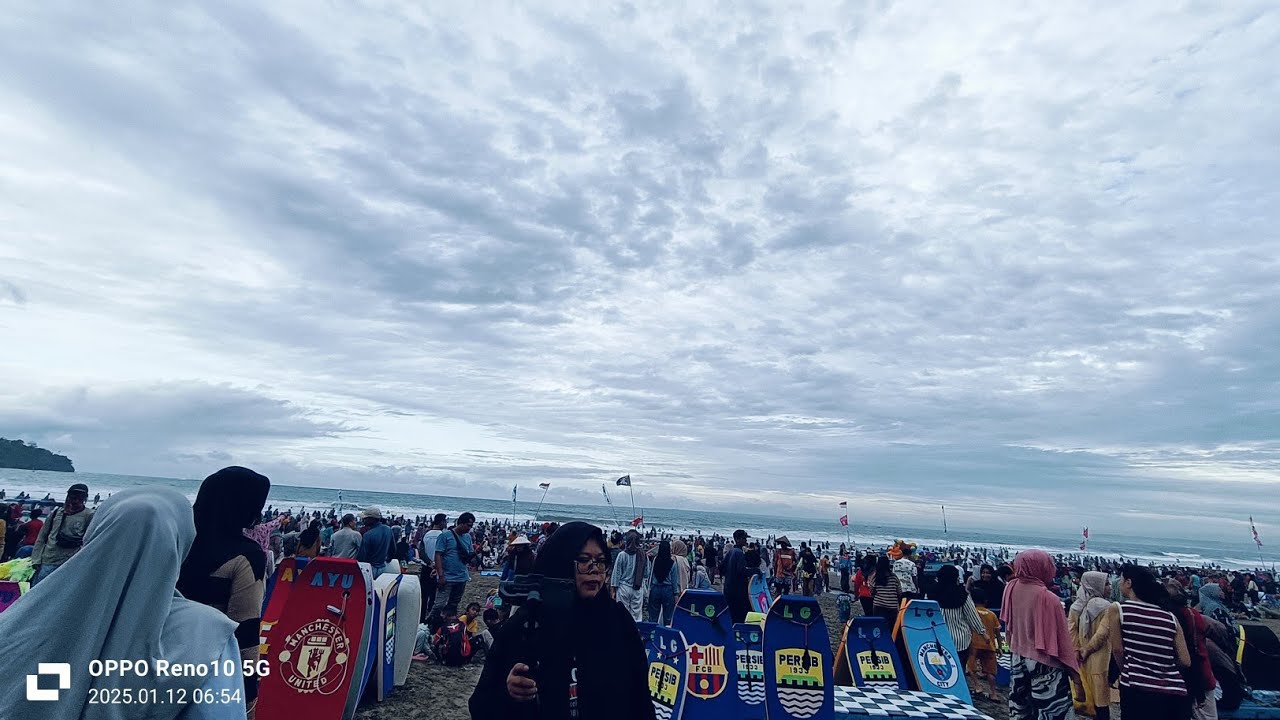 🔴Live SITUASI PADAT ‼️MINGGU PAGI Pantai Pangandaran ft SITI ROSIPAH ...