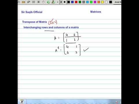 Transpose of Matrix || Matrices || Types Of Matrices || Math # shorts - YouTube
