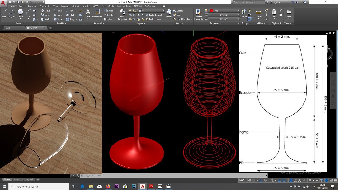 Tutorial Autocad 3D, Mebuat Gelas 3D - YouTube