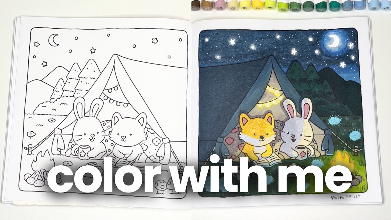 COLOR WITH ME #15 | Fuzzy Hygge Coloring Book Using Ohuhu Alcohol ...