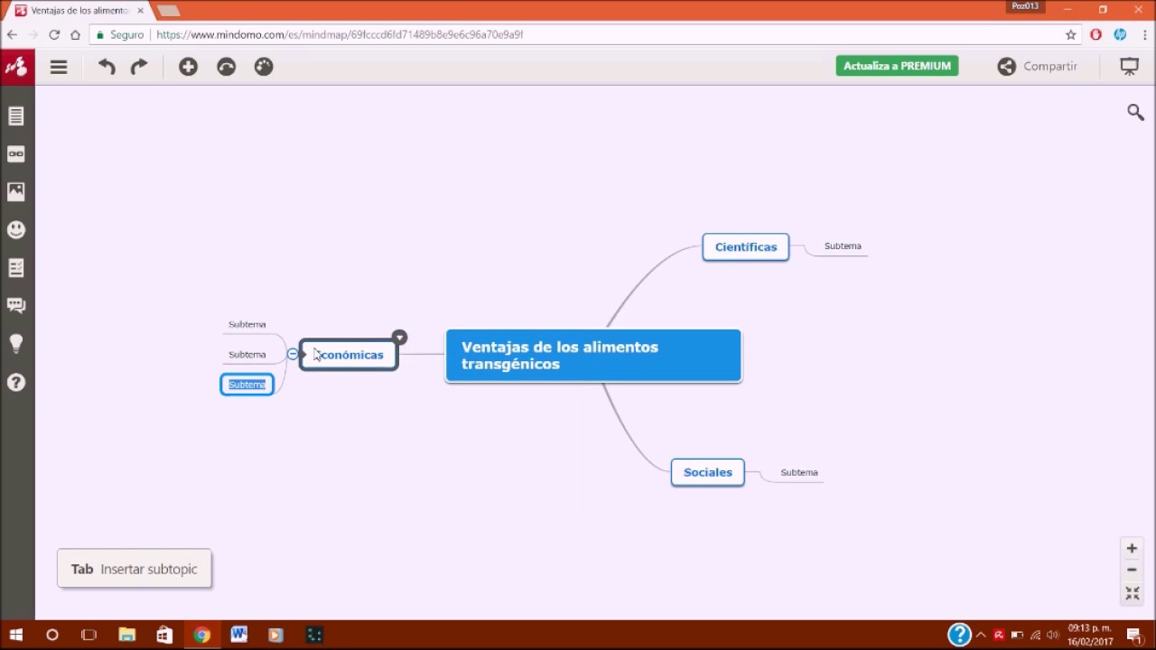 Cómo añadir la información en el mapa de Mindomo - YouTube