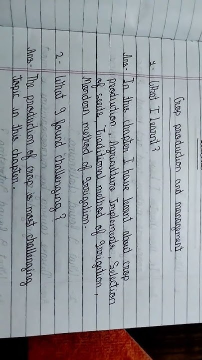 Learner's Diary Class 8 Science chapter 1 "Crop production and ...