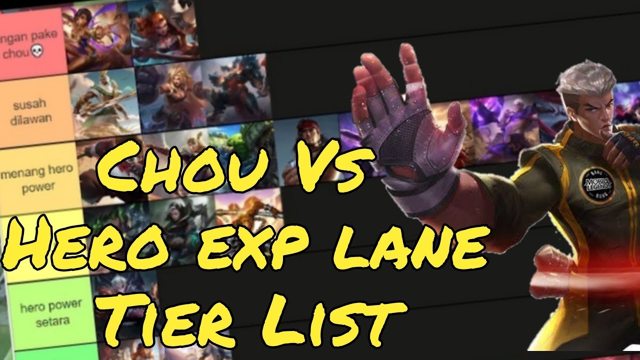 Chou vs Hero Exp Lane Tier List | Mobile Legends Indonesia - YouTube