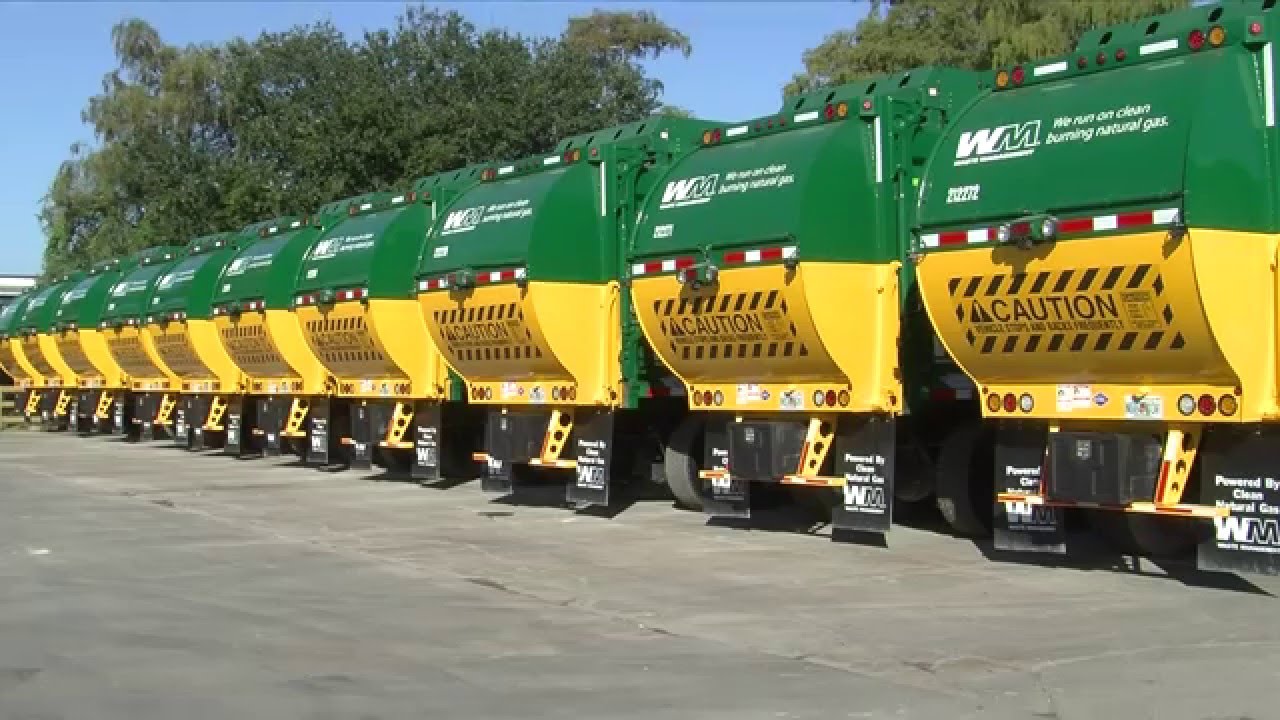 Clean CNG Waste Management Trucks in Collier County - YouTube